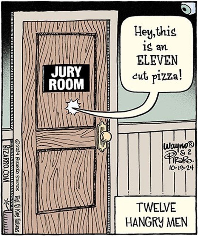 Solve There's Going To Be A Hung Jury! (Piraro - 2) jigsaw puzzle ...