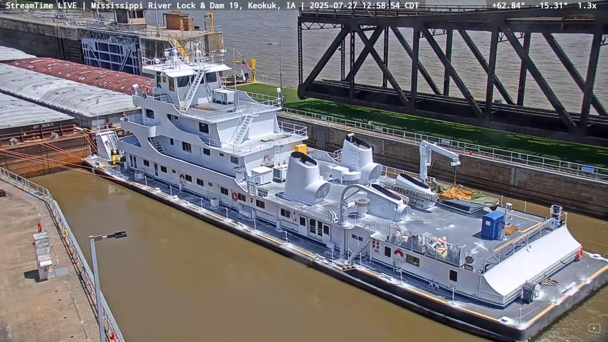 Solve Lock 19, towboat Crimson Glory, repainted :) jigsaw puzzle online ...