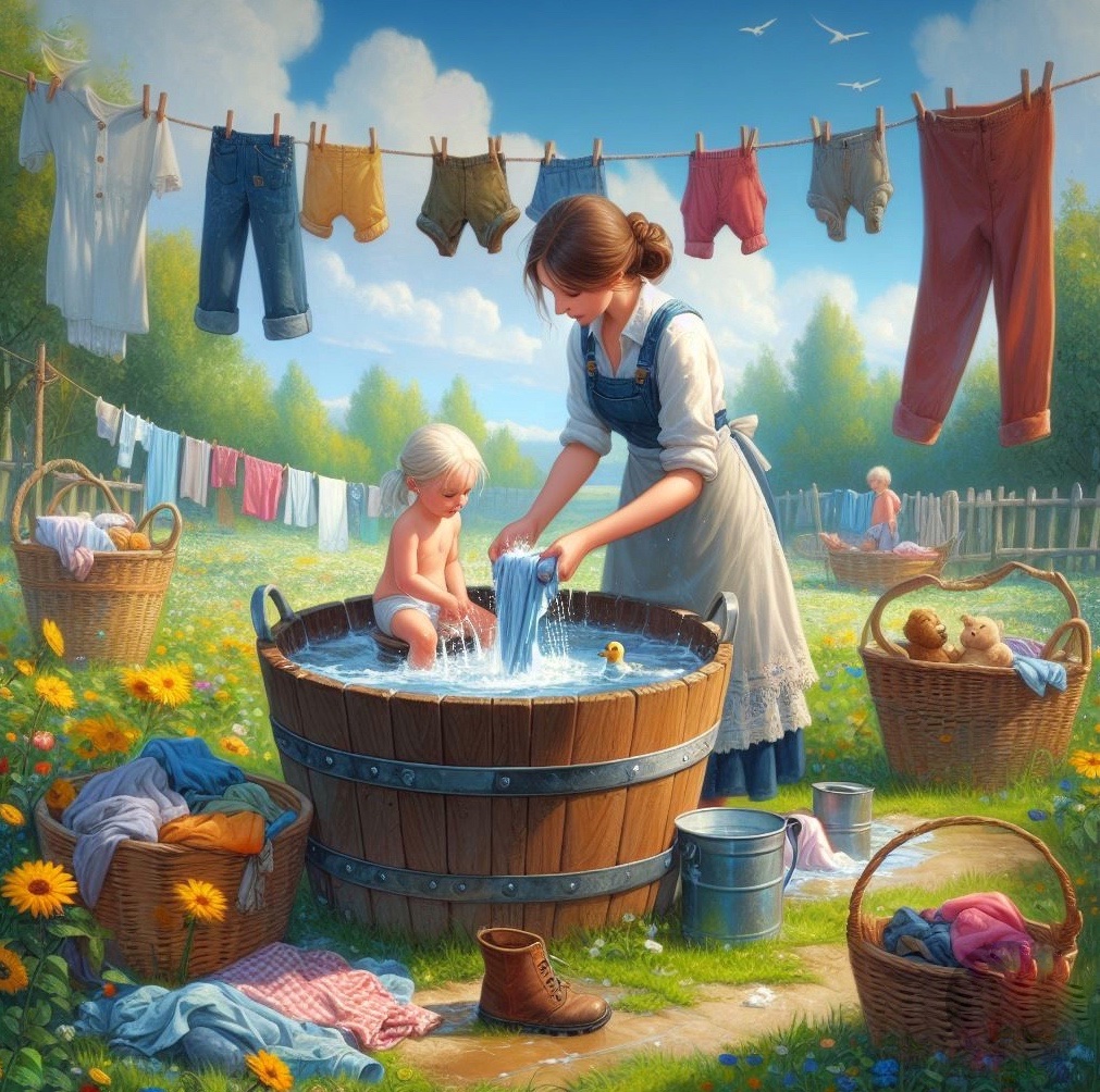 Solve Wash day jigsaw puzzle online with 225 pieces