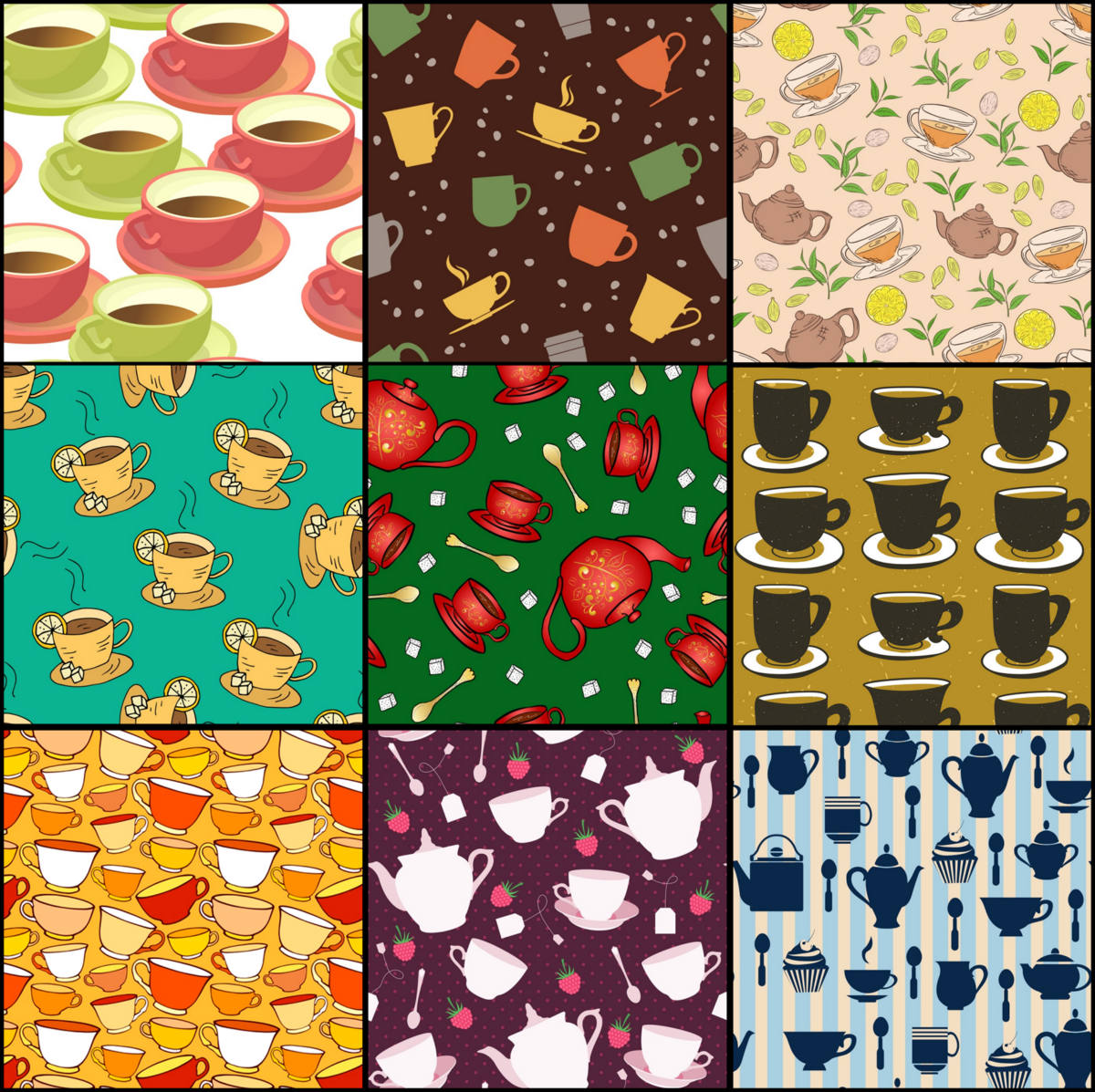 Solve Tea time patterns jigsaw puzzle online with 144 pieces