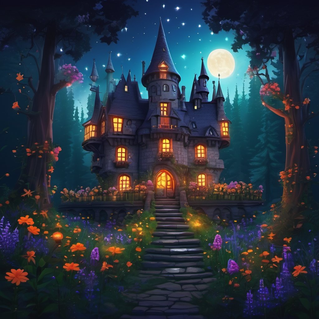 Solve Witch of Dreams Castle jigsaw puzzle online with 121 pieces