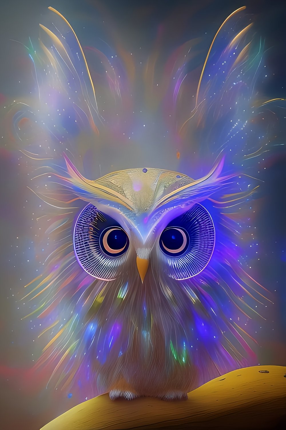 Solve Neon owl jigsaw puzzle online with 600 pieces