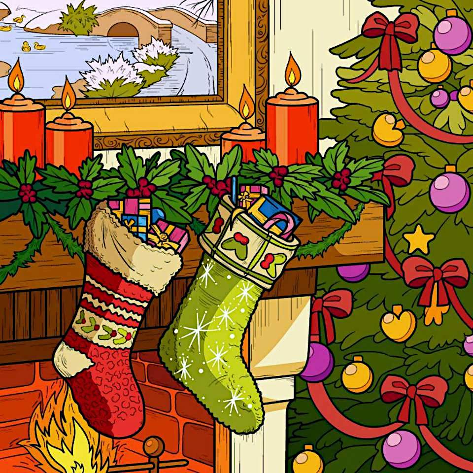 Solve 14 Christmas Treasures jigsaw puzzle online with 64 pieces
