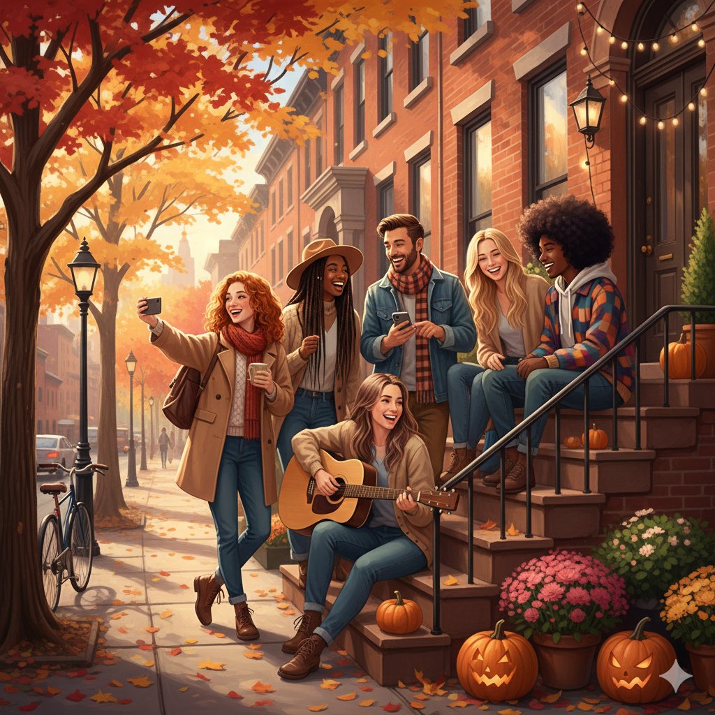 Solve Fall and Friends jigsaw puzzle online with 100 pieces