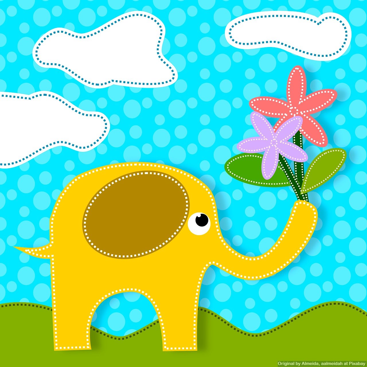 Jigsaw Puzzle | 49 pieces | Yellow elephant 💛 | Jigidi