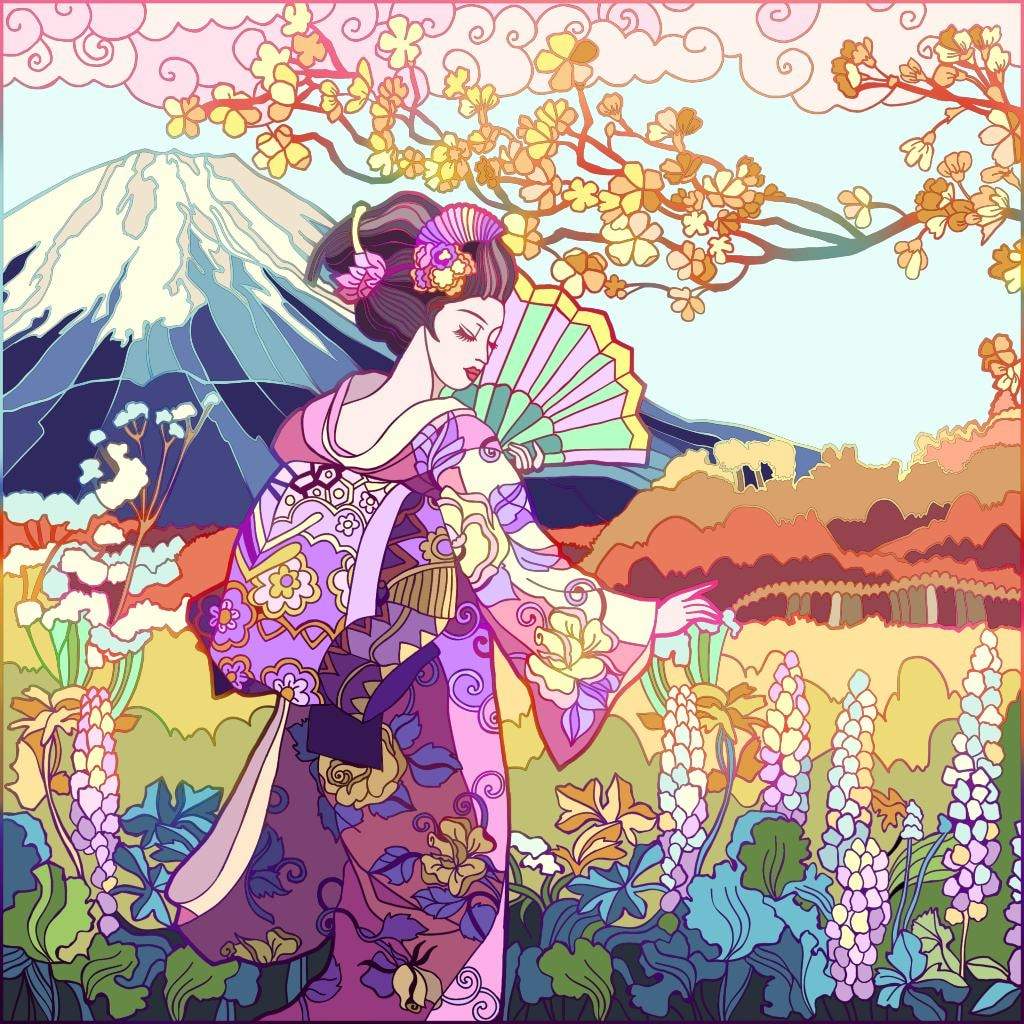 Solve Geisha jigsaw puzzle online with 64 pieces
