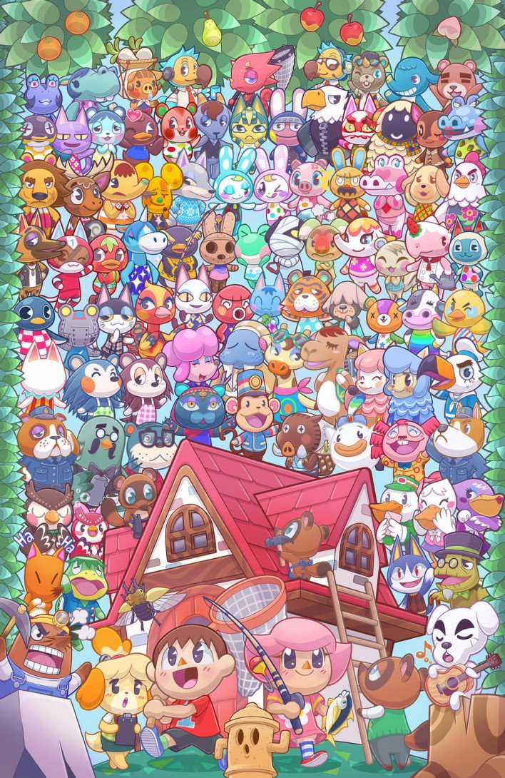 Solve Animal Crossing Collage jigsaw puzzle online with 216 pieces