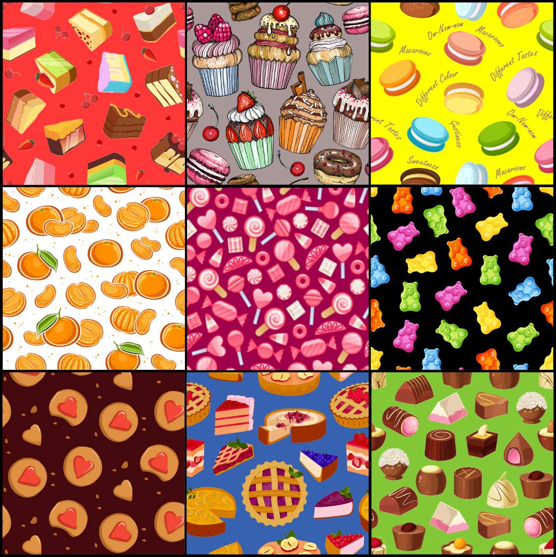 Solve Sweet patterns 18 jigsaw puzzle online with 81 pieces