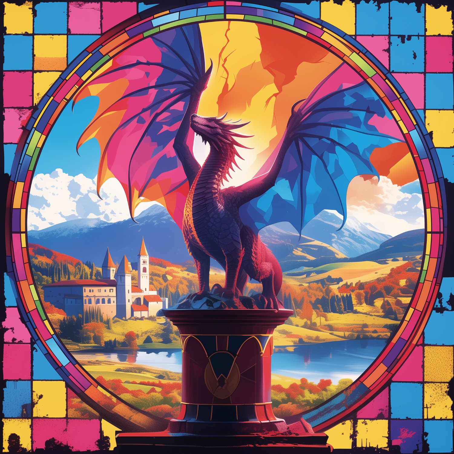 Solve Multicolor dragon jigsaw puzzle online with 600 pieces