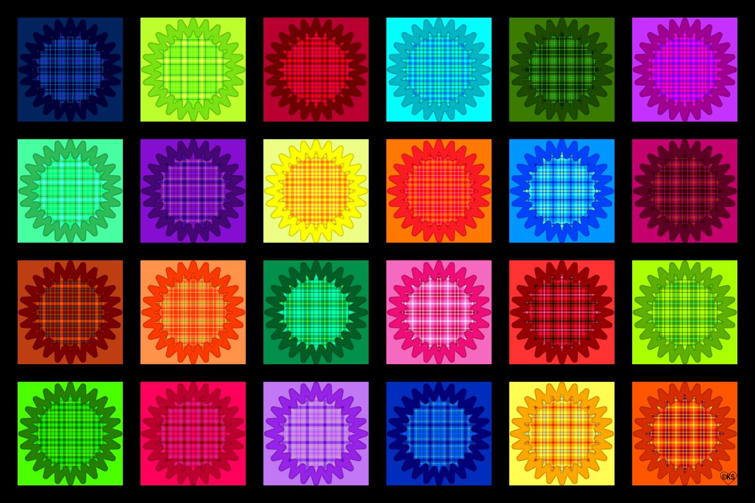 Solve Plaid Bursts!! ~ M jigsaw puzzle online with 96 pieces