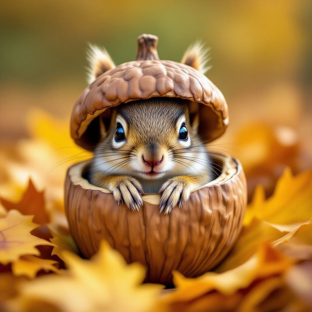 Solve Baby Squirrel jigsaw puzzle online with 49 pieces