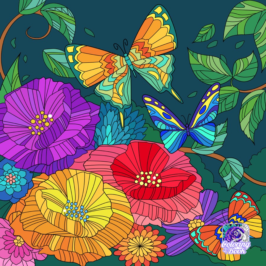Solve Flowers and Butterflies jigsaw puzzle online with 64 pieces