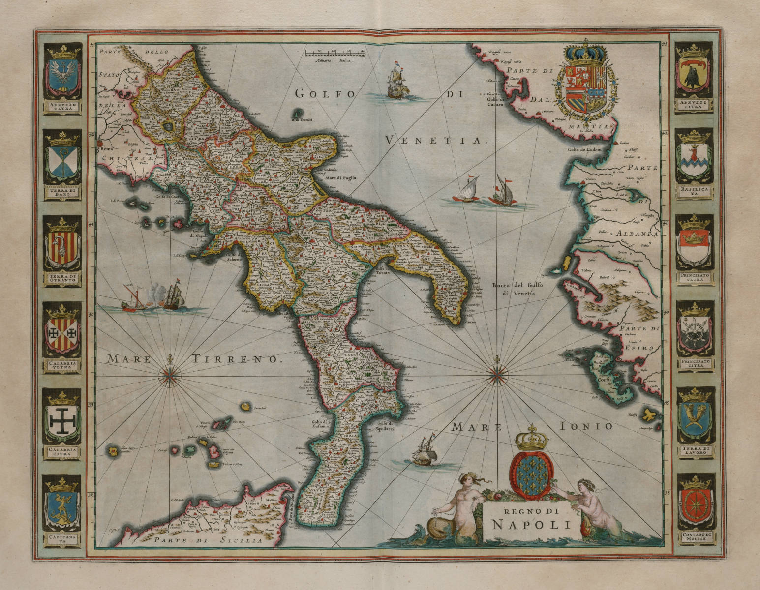 Solve old map of the Kingdom of Naples by Blaeu jigsaw puzzle online ...