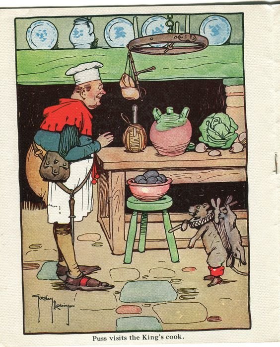 Solve Puss Visits The King Cook jigsaw puzzle online with 99 pieces