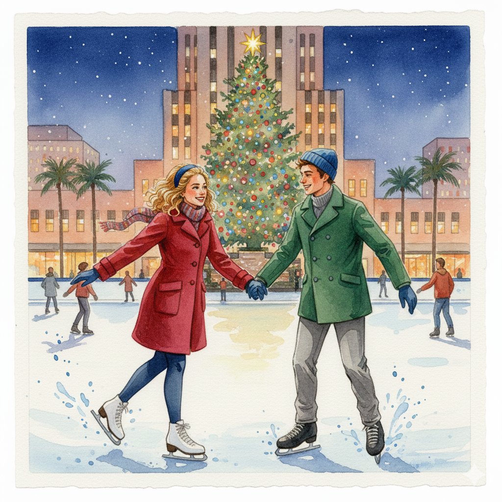 Solve Ice Skating at Rockefeller Center jigsaw puzzle online with 100 ...