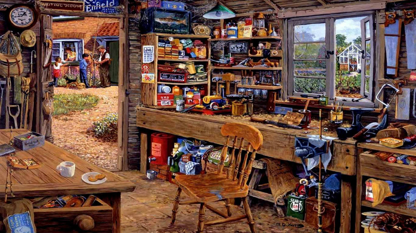 Solve Dad's workshop jigsaw puzzle online with 299 pieces