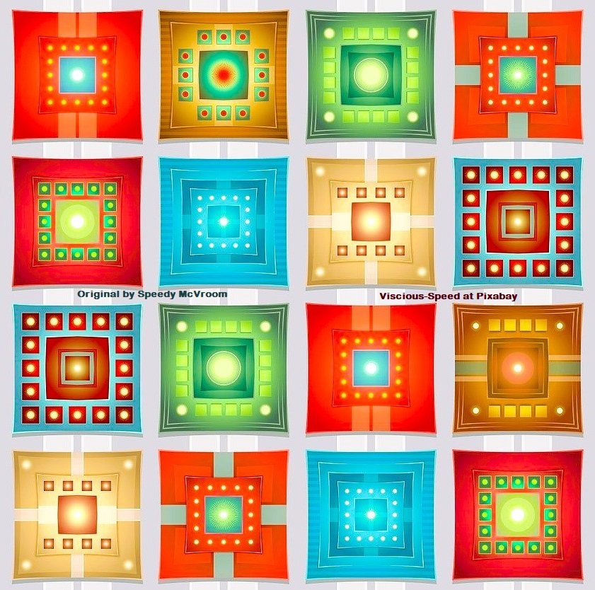Solve Bright tiles jigsaw puzzle online with 81 pieces