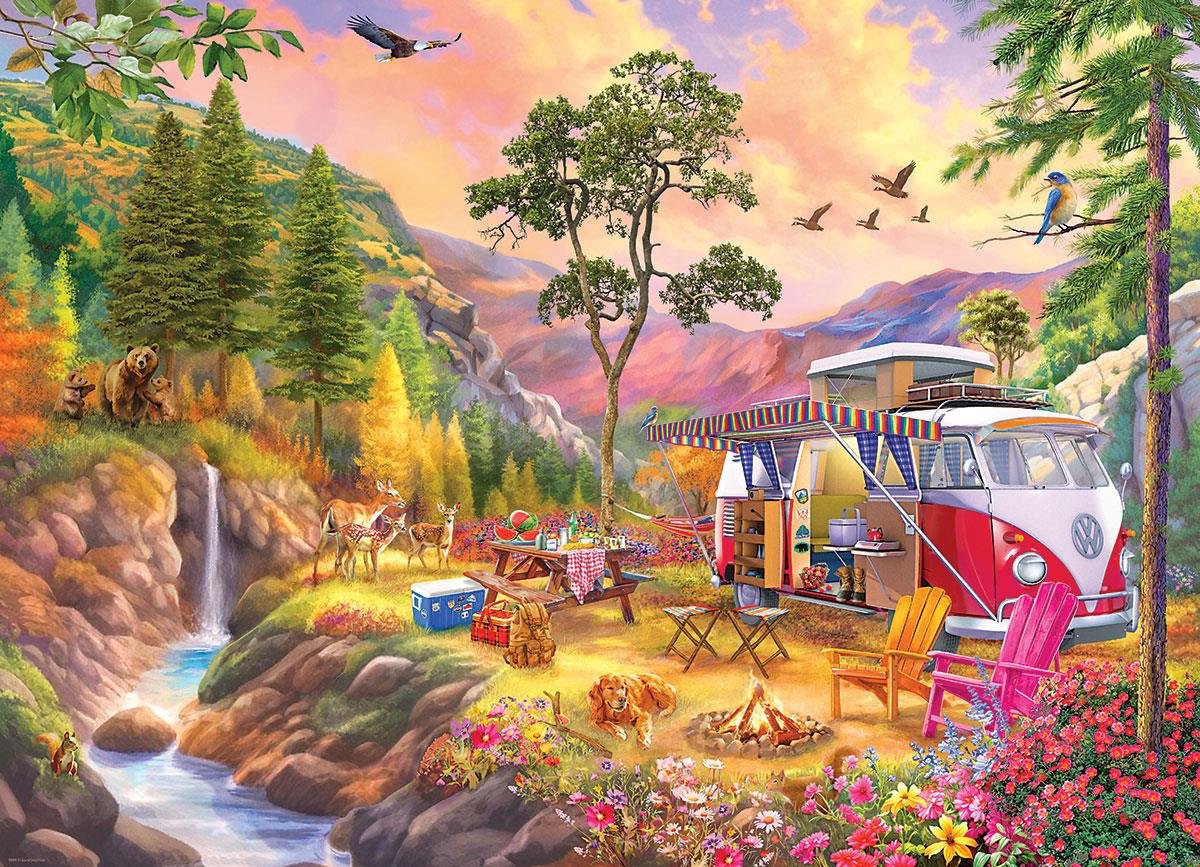 Solve Mountain Camping jigsaw puzzle online with 300 pieces
