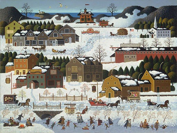 Solve Bay City in Winter jigsaw puzzle online with 80 pieces