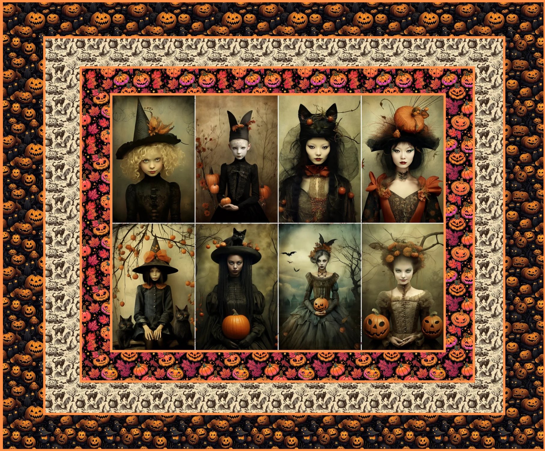 Solve The Many Faces of Halloween (challenging) jigsaw puzzle online ...