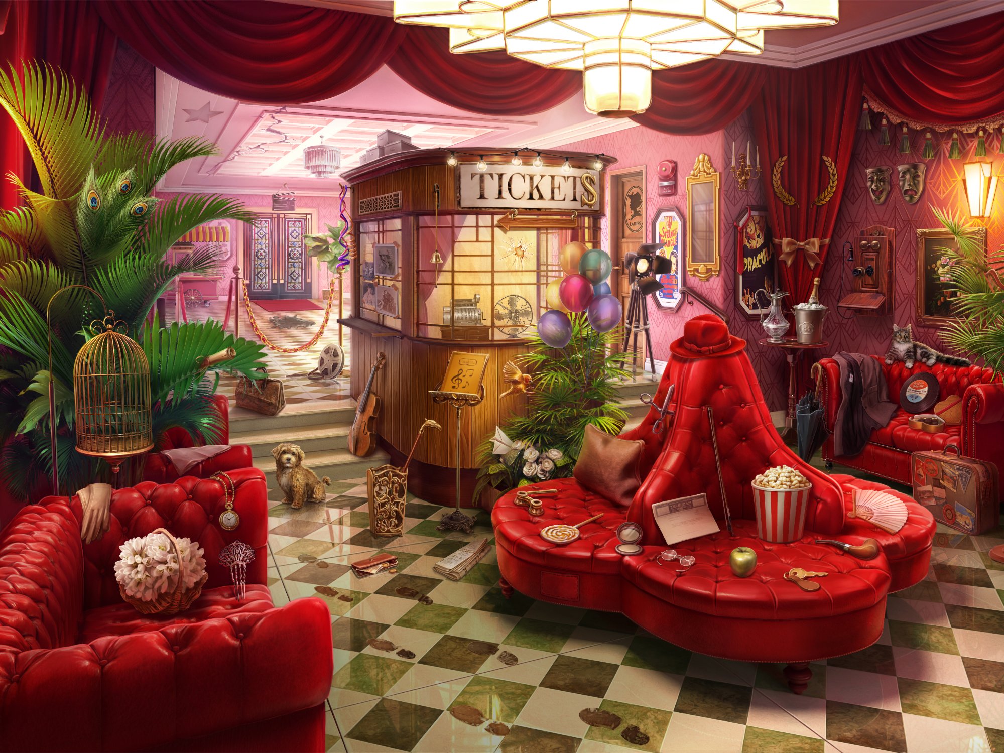 Solve Cinema Foyer jigsaw puzzle online with 352 pieces