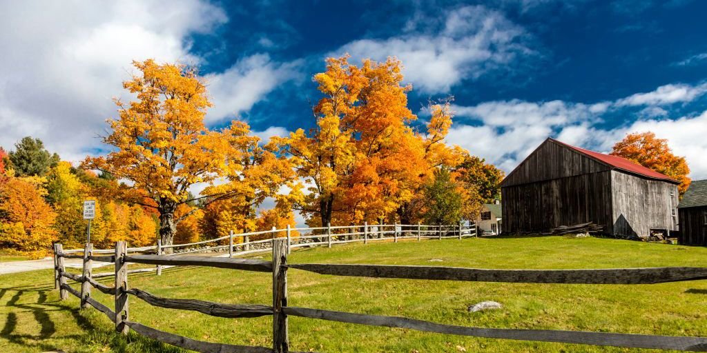 Solve Fall Foliage Barnyard jigsaw puzzle online with 153 pieces
