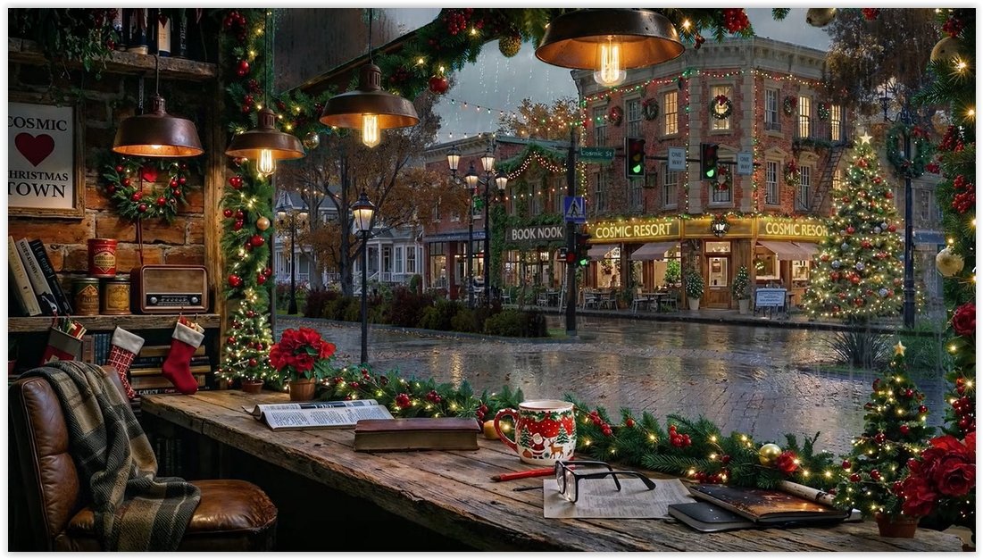 Solve Cozy Christmas Study Room Holiday street View jigsaw puzzle ...