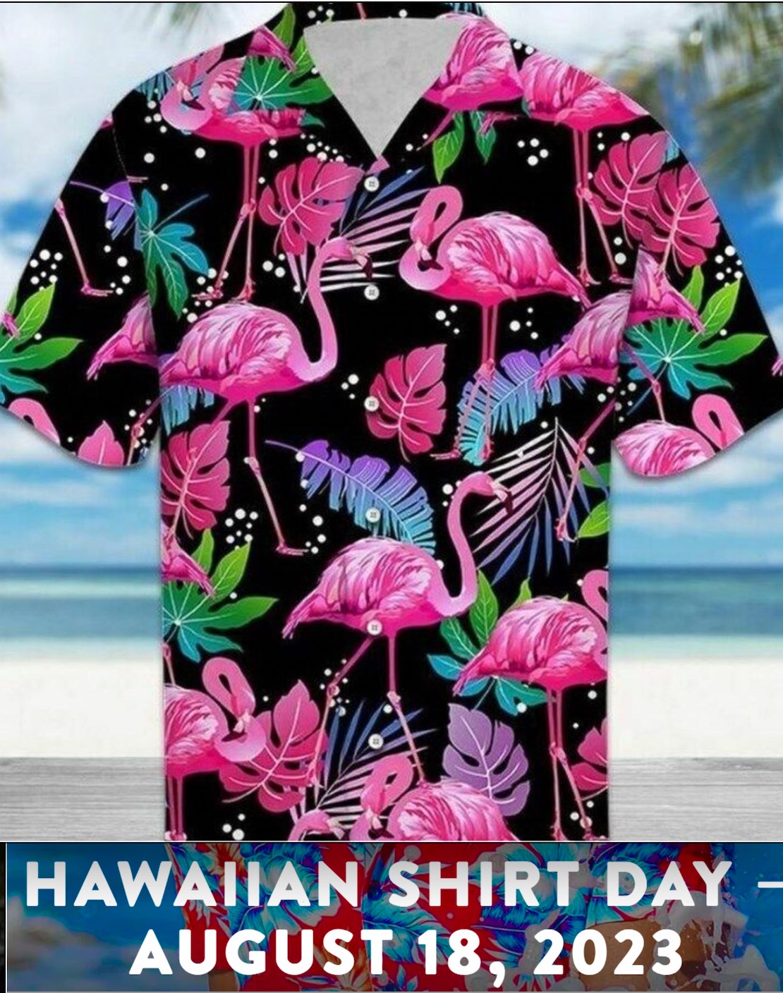 Solve 🌴Hawaiian Shirt Day🦩🦩 jigsaw puzzle online with 80 pieces