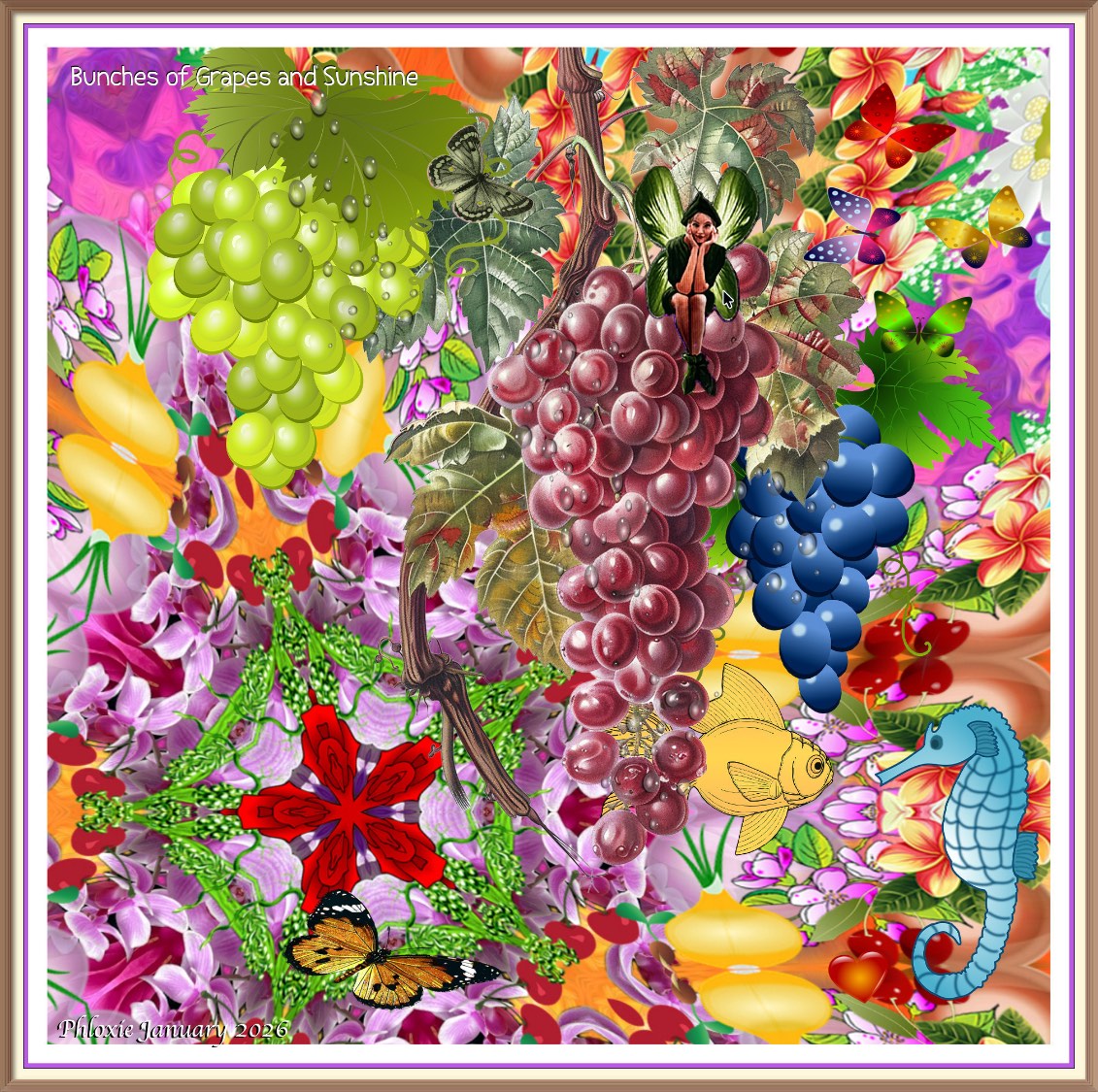 Solve Bunches of Grapes and Sunshine jigsaw puzzle online with 25 pieces