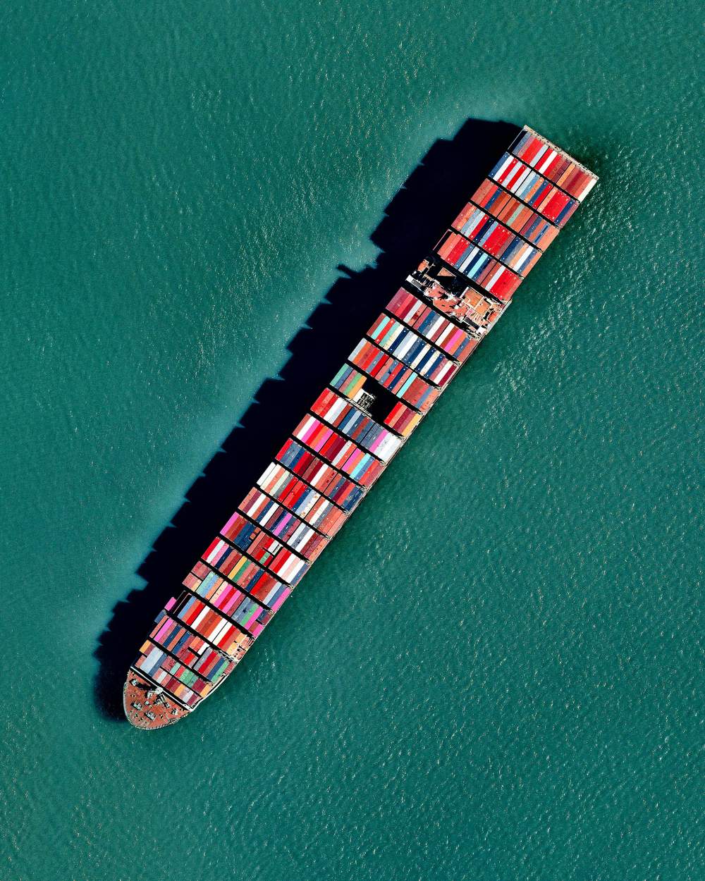 Solve San Francisco Bay Container Ship jigsaw puzzle online with 80 pieces