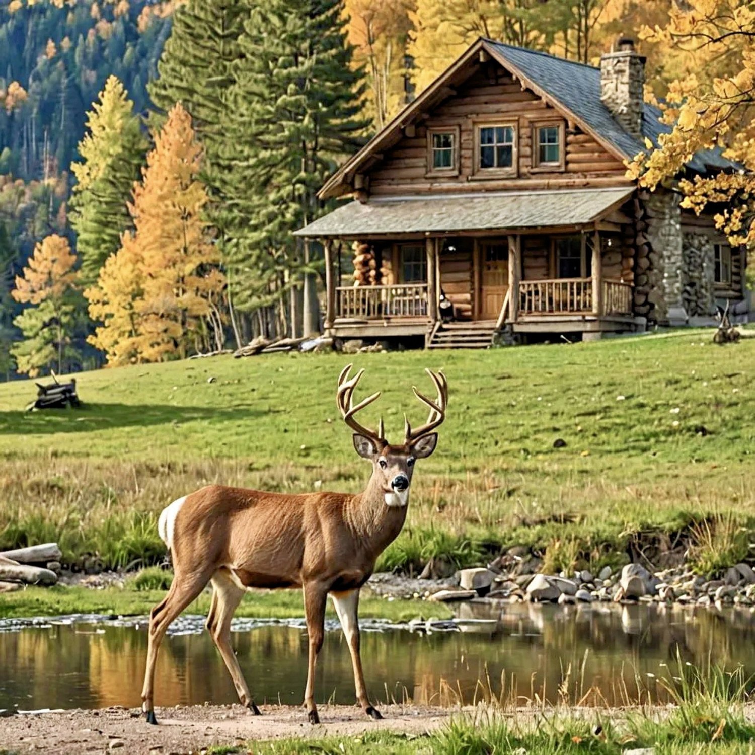 Solve Mountain cabin, resizable 9 to 600 pieces jigsaw puzzle online ...