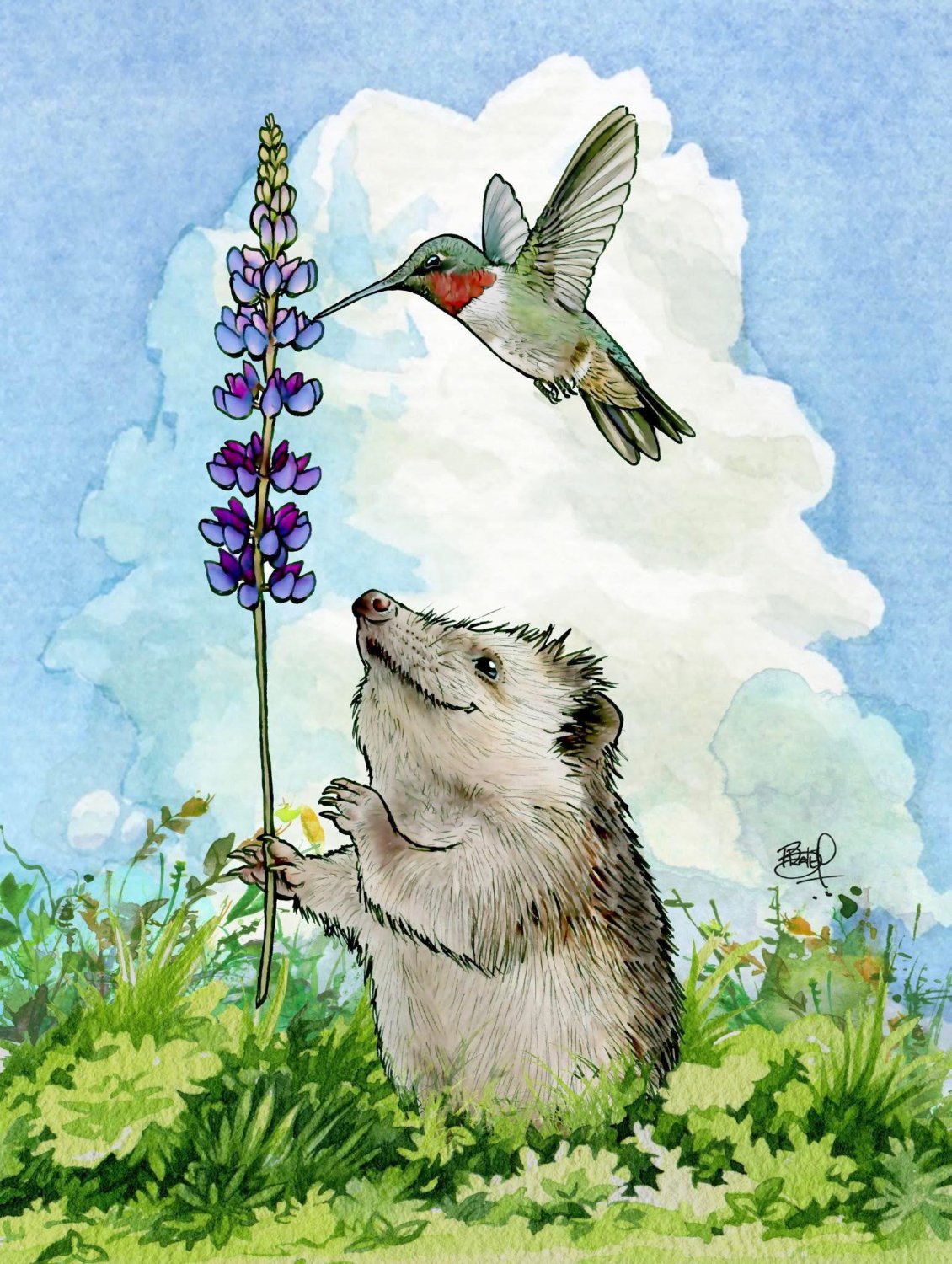 Solve Enjoy my hummingbird friend jigsaw puzzle online with 252 pieces
