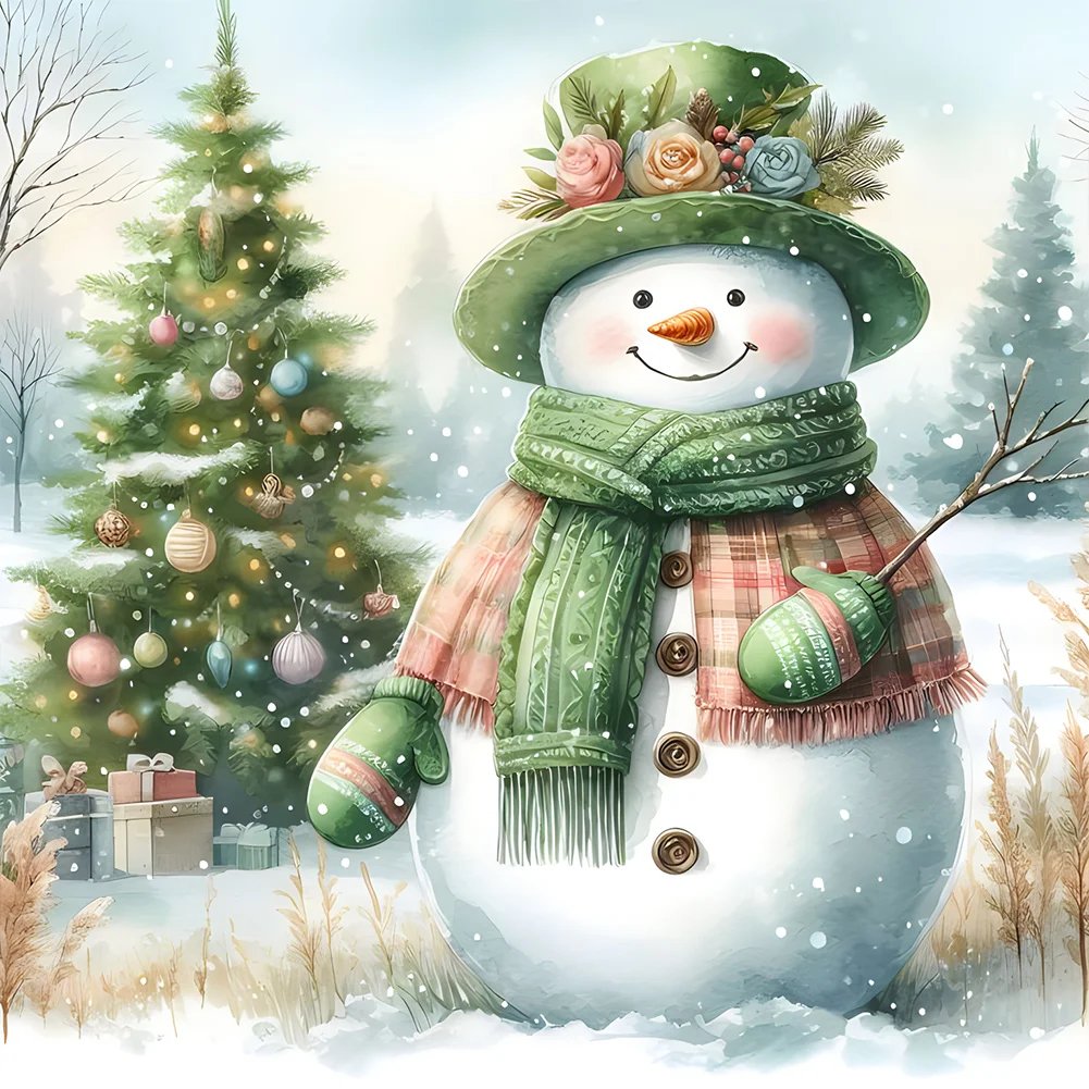 Solve Holiday Snowman jigsaw puzzle online with 9 pieces
