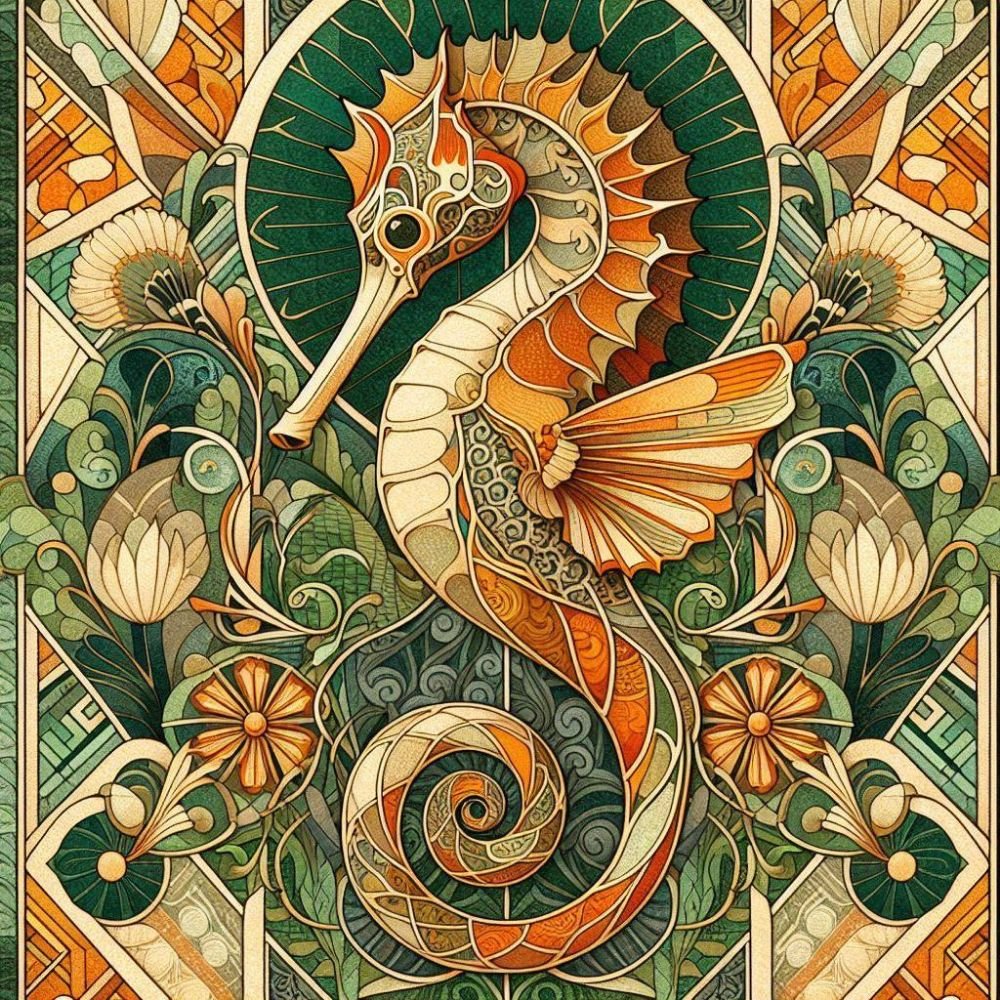 Solve Golden Seahorse jigsaw puzzle online with 81 pieces