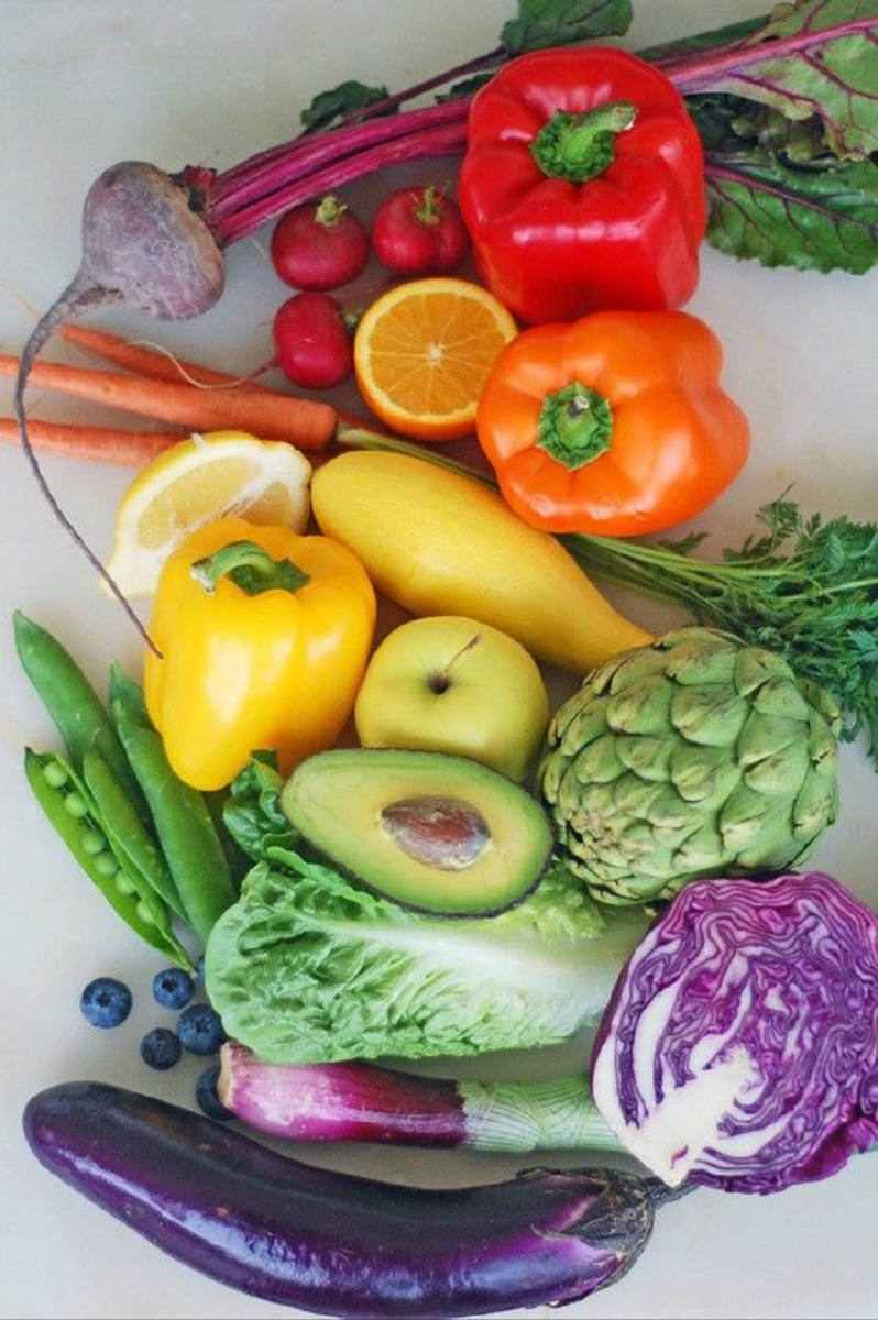 Solve vegetable rainbow jigsaw puzzle online with 260 pieces