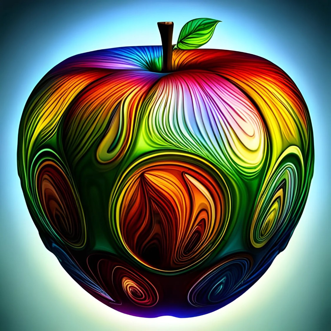Solve An Etched Colored Apple jigsaw puzzle online with 25 pieces