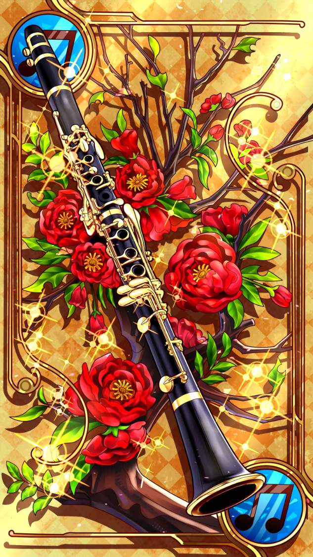 Solve PUZZLE - Clarinet & Flowers jigsaw puzzle online with 45 pieces