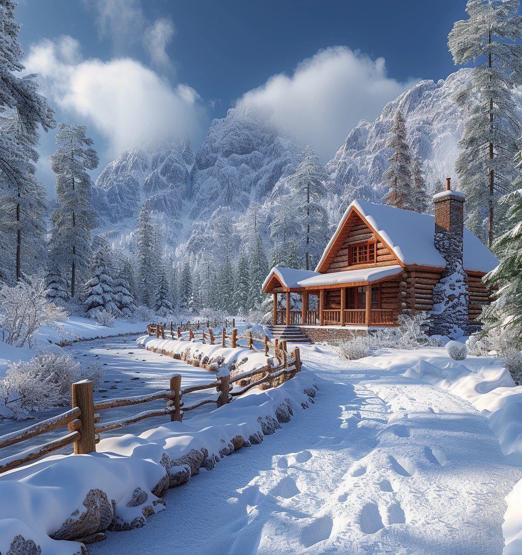 Solve Cabin Snow jigsaw puzzle online with 306 pieces