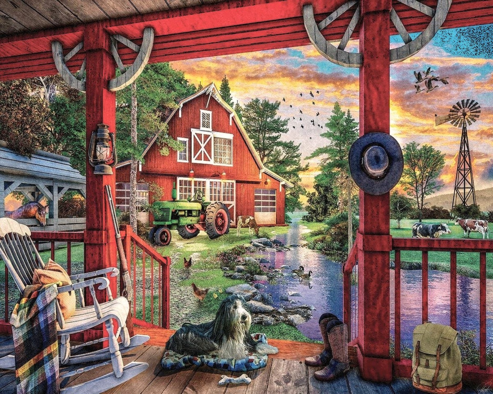 Solve Resting on the Porch jigsaw puzzle online with 99 pieces