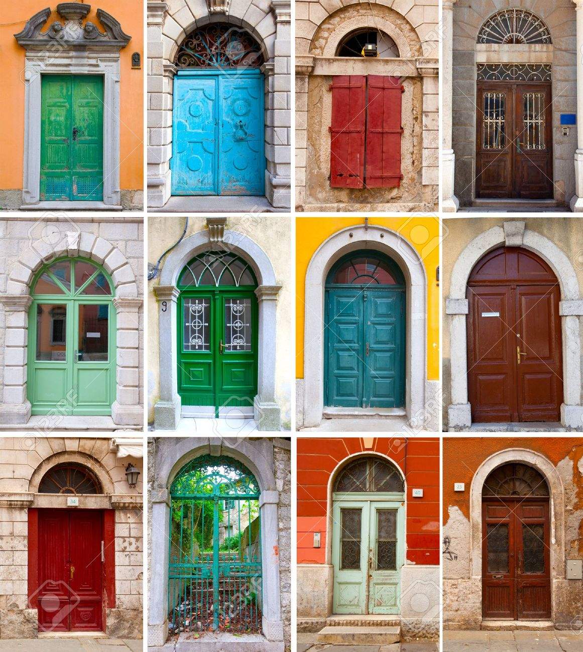 Solve Colourful Front Doors jigsaw puzzle online with 110 pieces