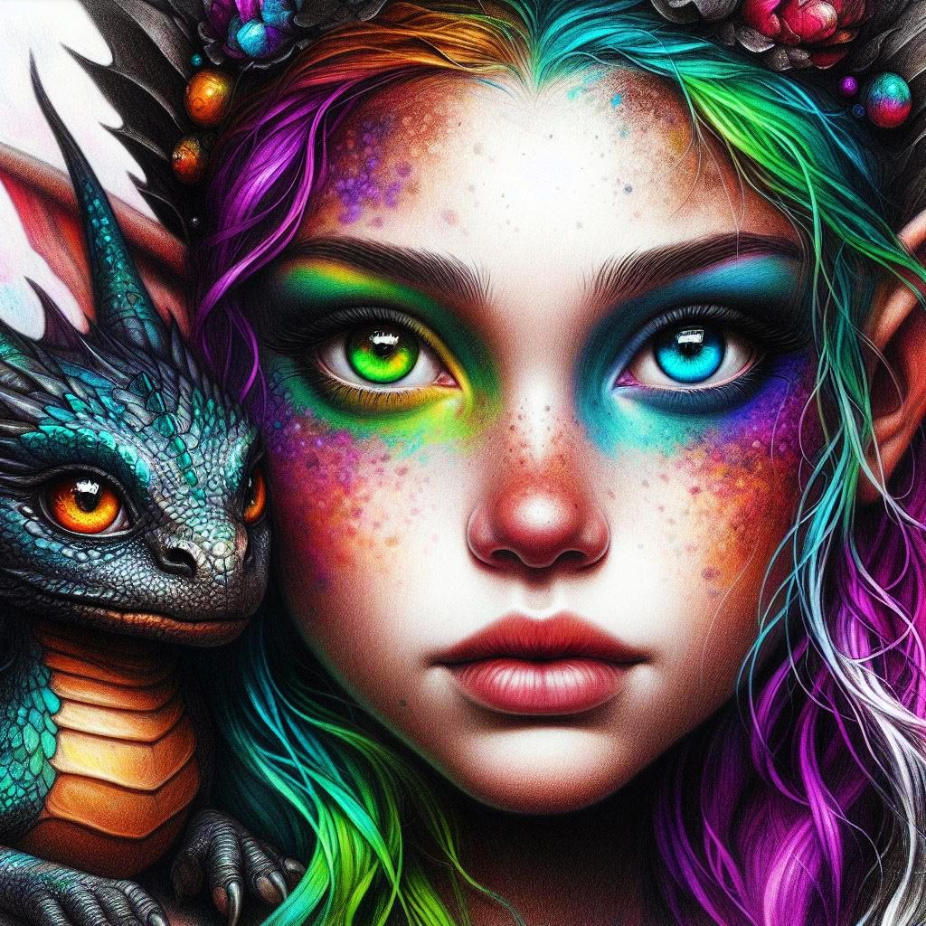 Solve Hilda and her dragon Maurice jigsaw puzzle online with 81 pieces