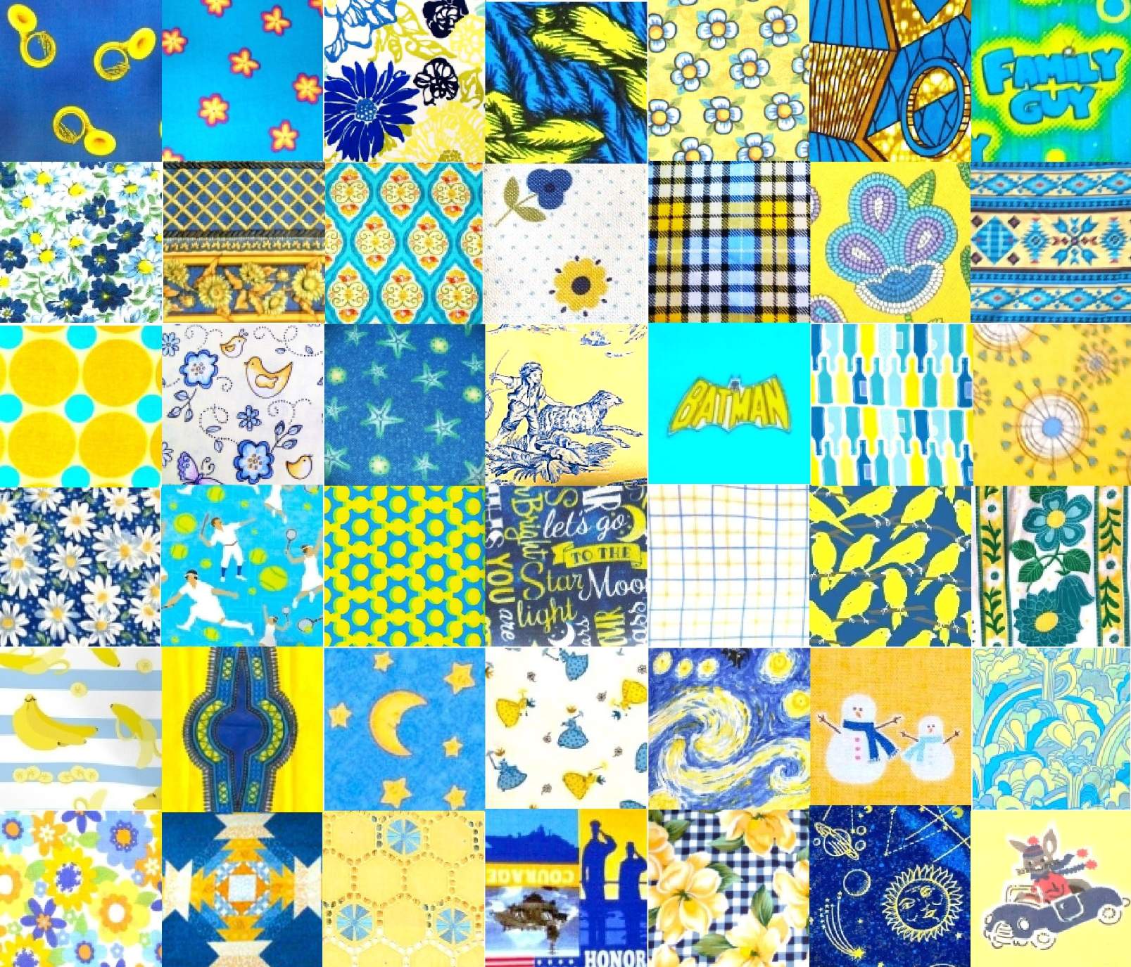 Solve PATCHWORK BLUE AND YELLOW jigsaw puzzle online with 143 pieces