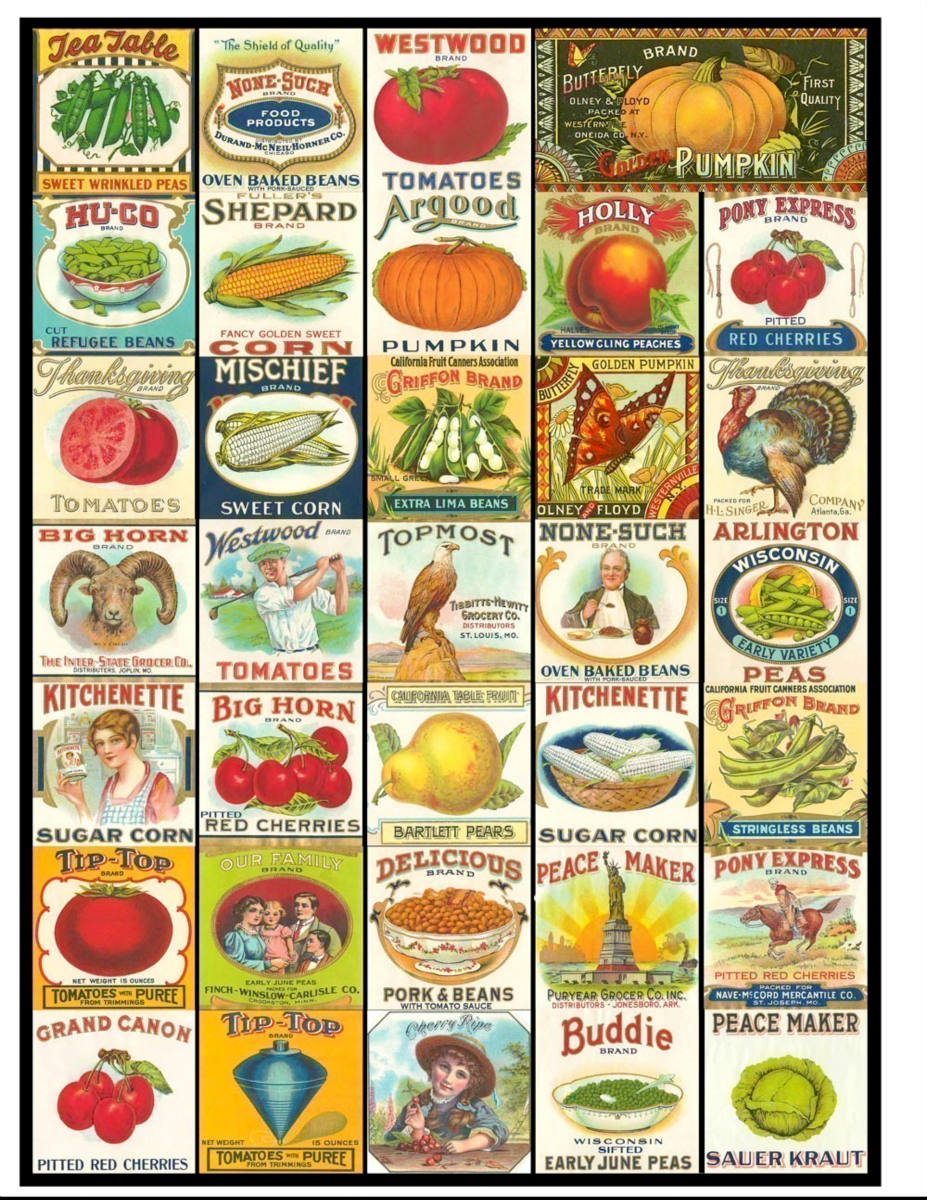 Jigsaw Puzzle | Vintage produce labels | 252 pieces | Jigidi