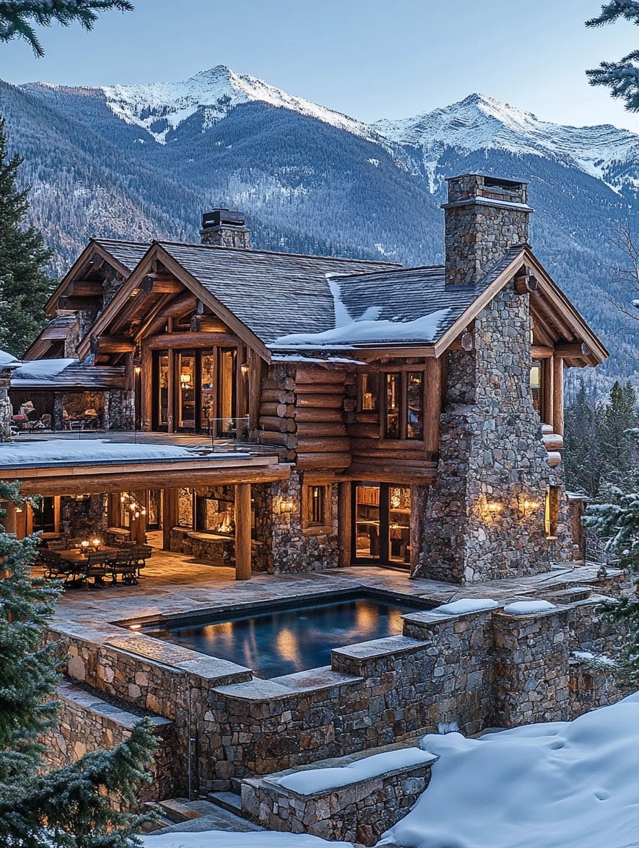 Solve Ritzy Log Cabin jigsaw puzzle online with 48 pieces