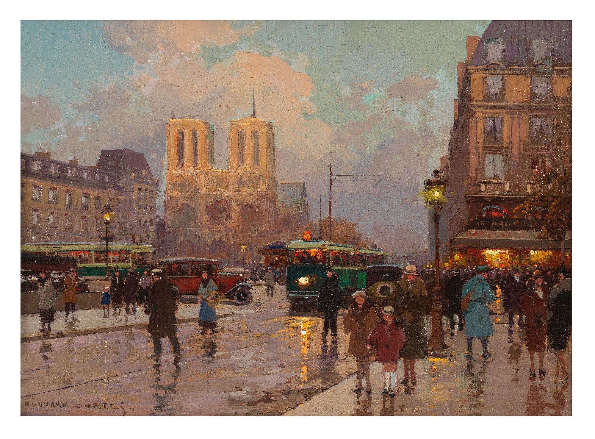 Solve Edouard Cortès (1882-1969), Notre-Dame de Paris, vue de la Place ...