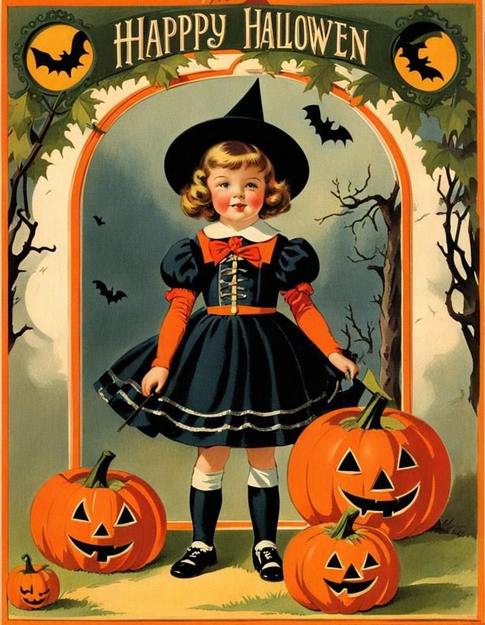Jigsaw Puzzle | 99 pieces | Scalable - Vintage Witch Halloween | Jigidi