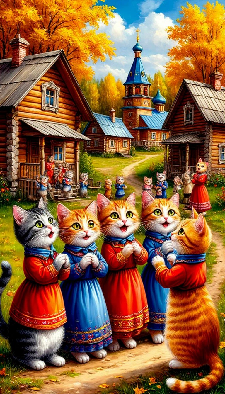 Solve cat-choir😻 jigsaw puzzle online with 91 pieces