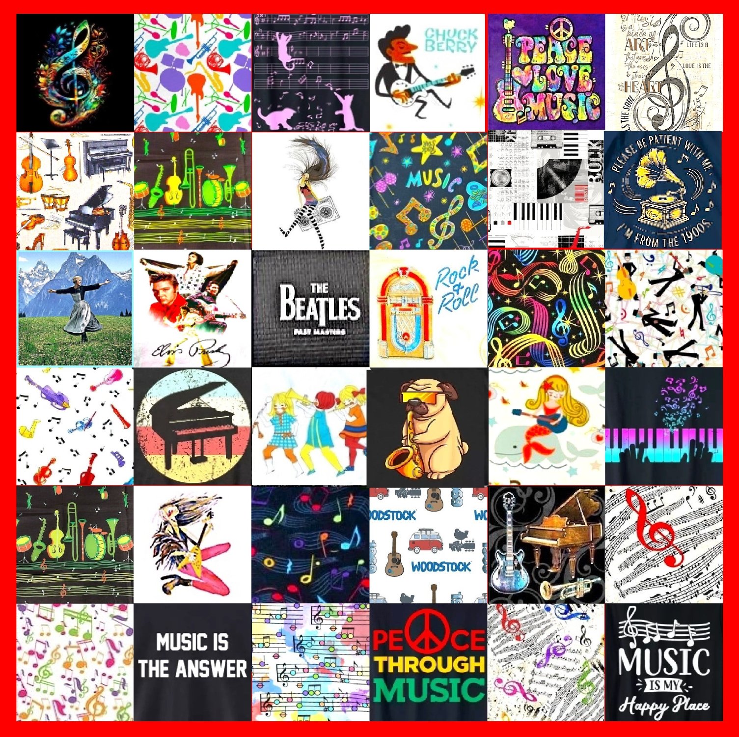 Solve PATCHWORK MUSIC jigsaw puzzle online with 64 pieces