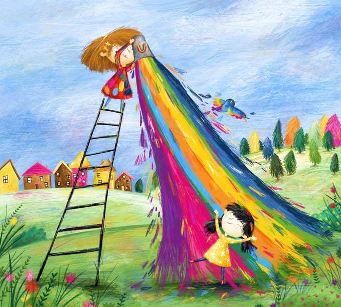 Jigsaw Puzzle | Pouring a rainbow | 110 pieces | Jigidi