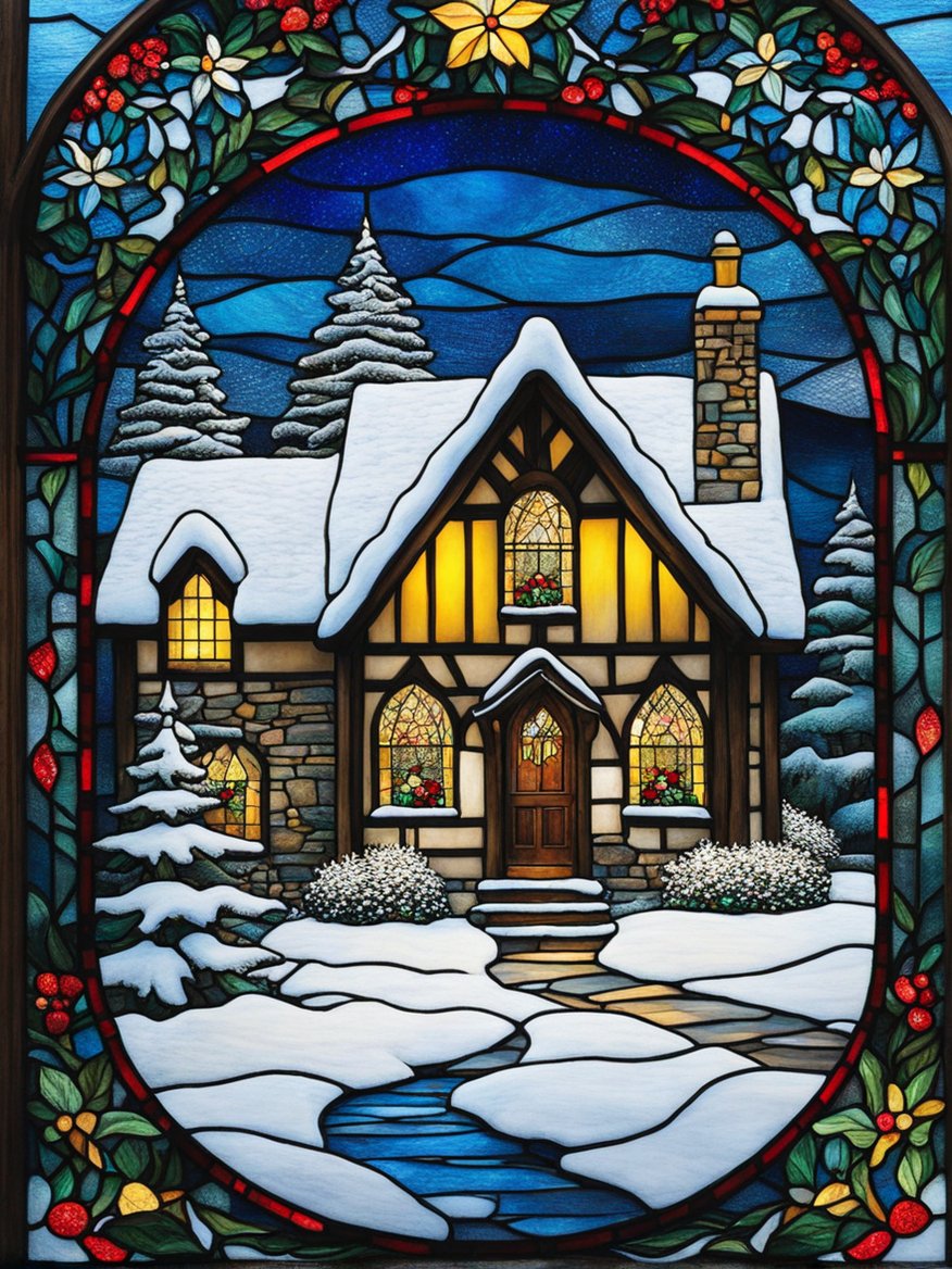 Solve December Night jigsaw puzzle online with 88 pieces